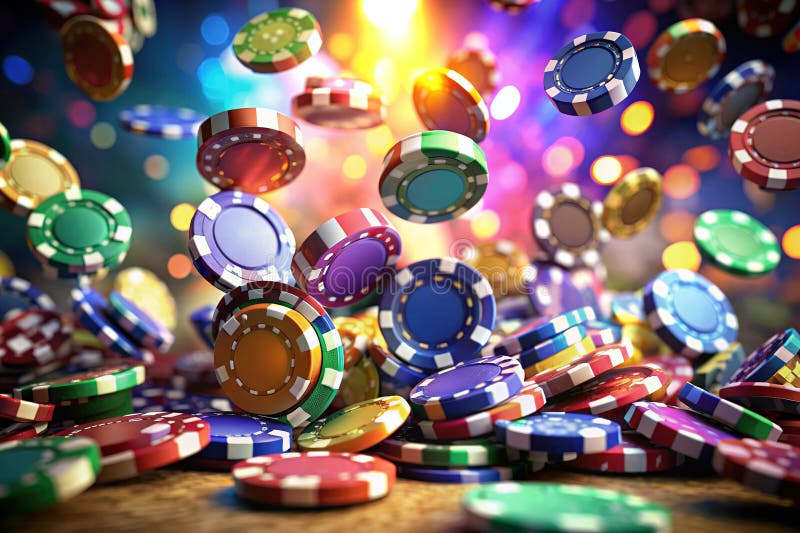 Stunning 4K Casino Chip Simulation Realistic Falling Chips in Slow ...