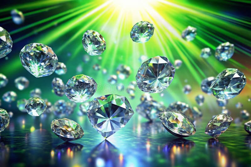 Stunning 4K Chroma Key Looping Video Falling Luxury Diamonds for ...