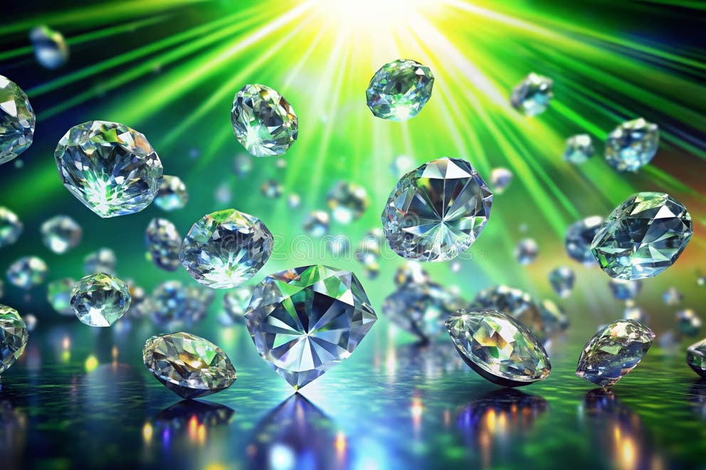 Stunning 4K Chroma Key Looping Video Falling Luxury Diamonds for ...