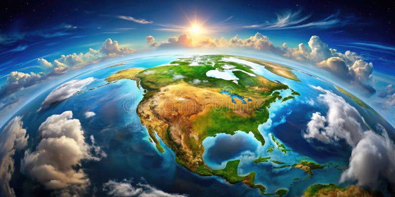 Stunning 8K Photorealistic 3D Earth Globe Panoramic Image with Alpha ...