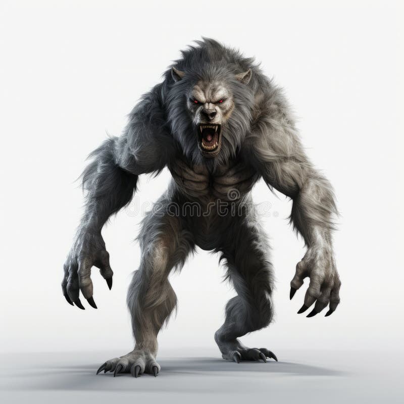 Stunning 8k Resolution Werewolf Art on White Background Stock ...