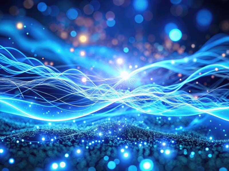 A Stunning 4K TiltShift Visualization of a Dynamic Blue Energy Flow ...