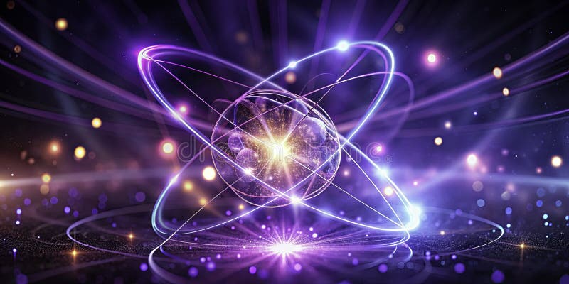 A Stunning 8K Visualization of a Glowing Atomic Structure within a ...