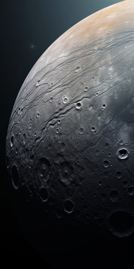 Close-up View of Moon: Vray Tracing with Smooth Curved Lines Stock ...