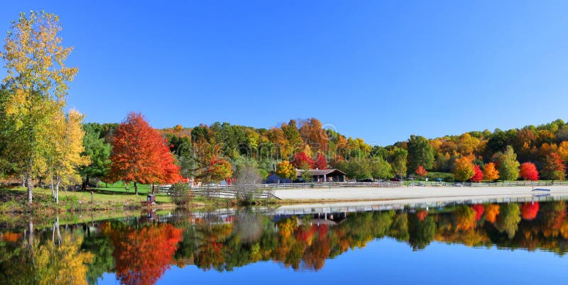 Stunning lake in fall stock photo. Image of season, reflect - 16879394