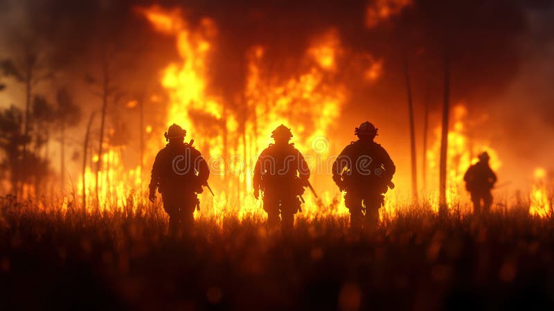 Burning Forest: Wildfire Disaster and Brave Firefighters in Action ...