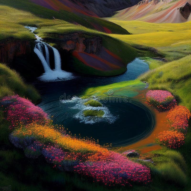 Stunning Landscape of Rolling Beauty Stock Illustration - Illustration ...