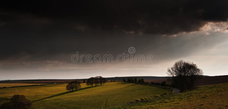 Stunning Landscape with Stormy Sky Stock Image - Image of trees ...
