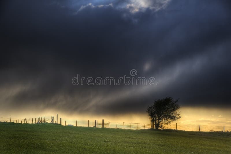 Stunning Landscape with Stormy Sky Stock Photo - Image of foreboding ...