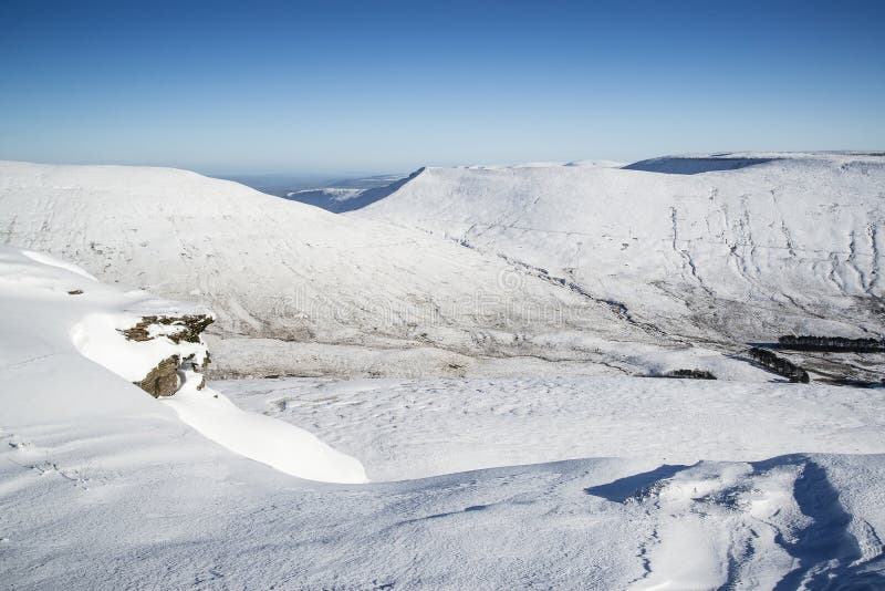 Stunning Landscape Views from Top of Snow Covered Mountains in W Stock ...