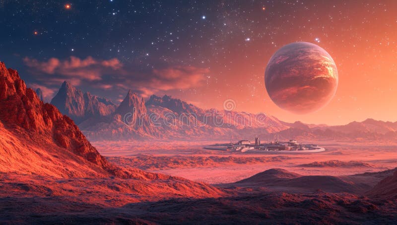 Stunning Landscape Wallpaper 4k Planet and Space Stock Illustration ...