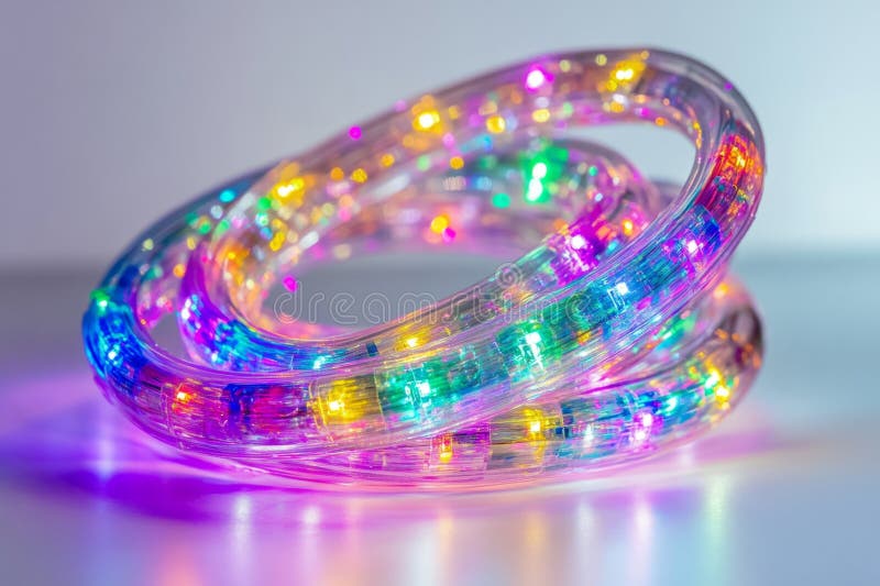 Vibrant LED Light Strips in a Playful Spiral Formation. the Colorful ...