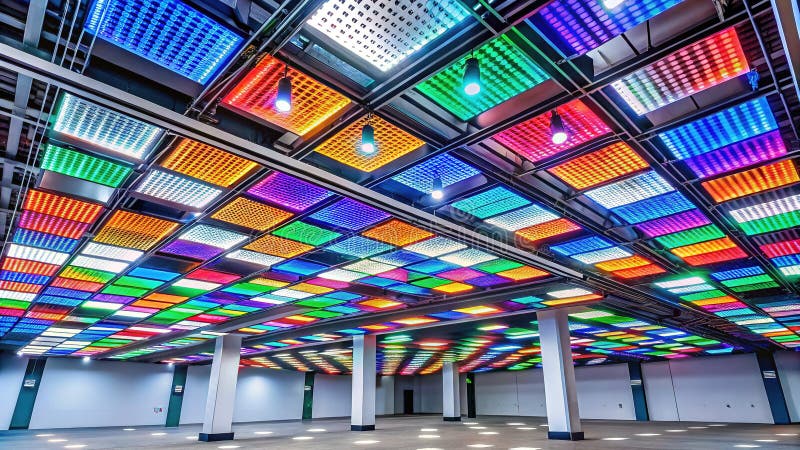 Stunning LED Light Trails in a Modern Warehouse an Abstract Exploration ...