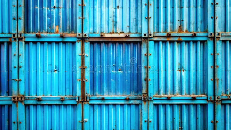 Stunning Light Blue Corrugated Metal Container Wall Texture a Detailed ...