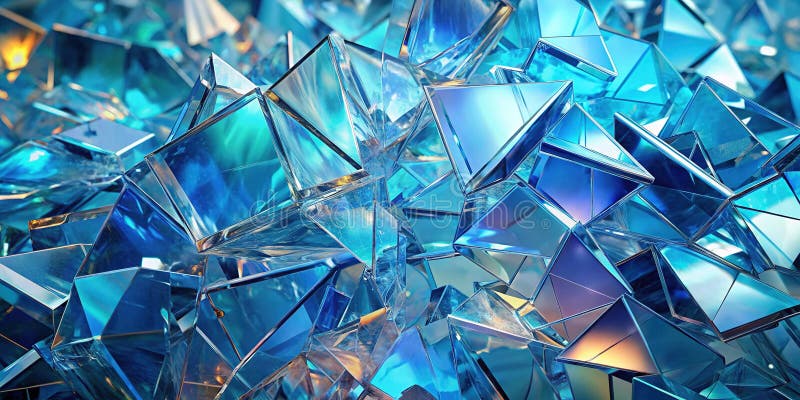 Blue Shattered Glass Background