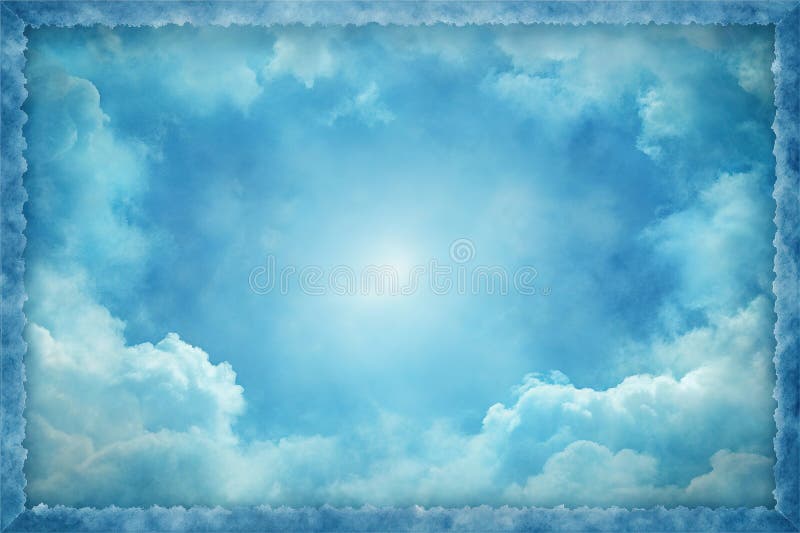 Stunning Light Blue Sky Banner with a Bold Dark Blue Border a ...