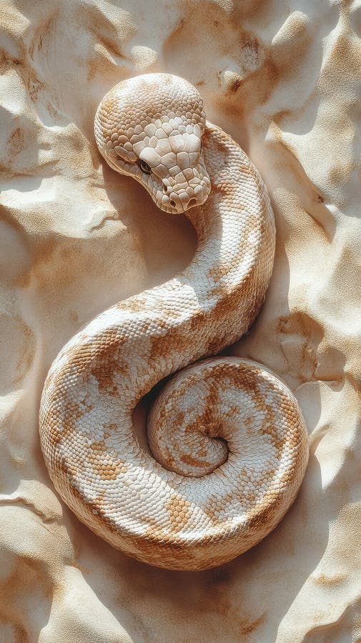 Beautiful Patterned Snake Gliding Across Sandy Surface in Natural ...