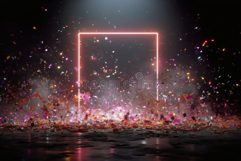 Stunning Light Display with Colorful Particles Emerging from a Glowing ...