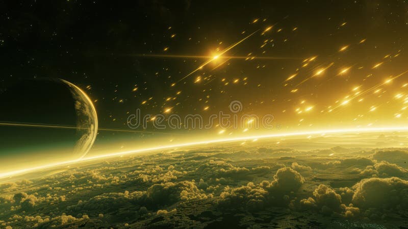 Stunning Lineup of Planets in Space, Aligned with Glowing Vibrant ...