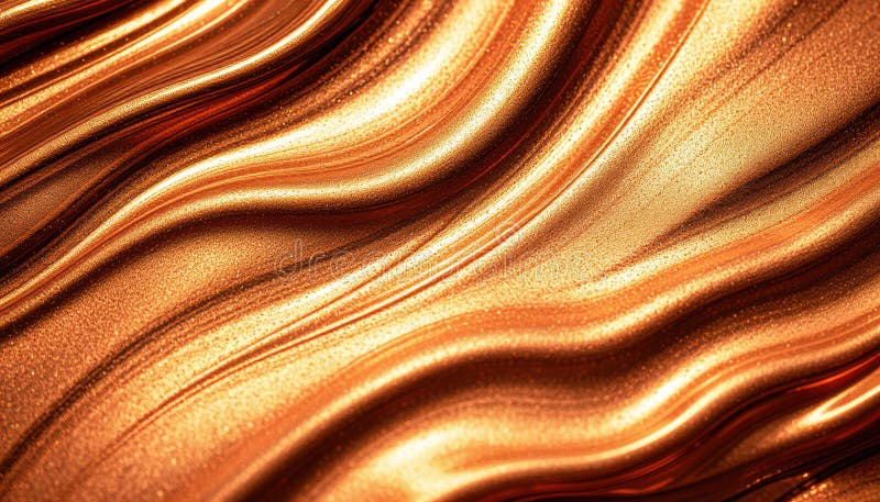 Stunning Liquid Copper Background with Flowing Waves and Shimmering ...