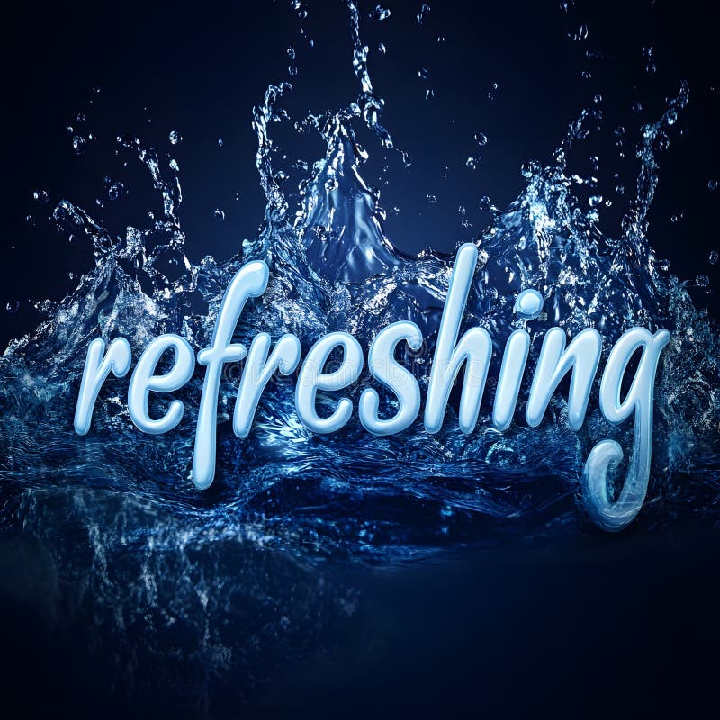 Stunning Liquid 3D Font Refreshing in Vibrant Colors with Splashing ...