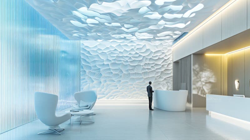 Futuristic Lobby Design stock illustration. Illustration of textured ...