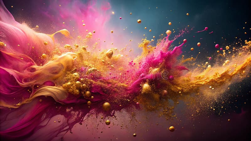 Stunning Long Exposure Background Featuring Abstract Pink Gold Splatter ...