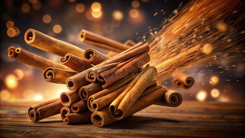 Stunning Long Exposure Image of Falling Cinnamon Sticks Organic Spice ...