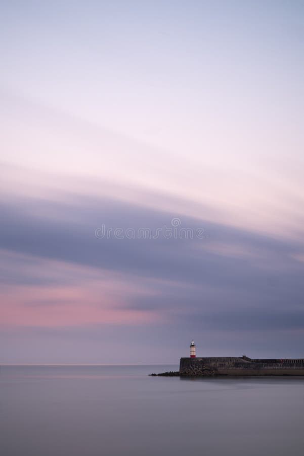 Stunning Long Exposure Landscape Lighthouse at Sunset with Calm Stock ...