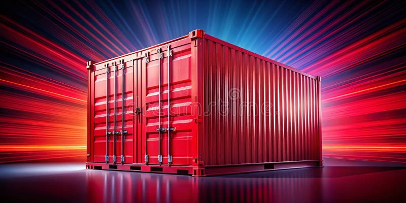 Stunning Long Exposure of a Red Cargo Container an Isolated Image ...