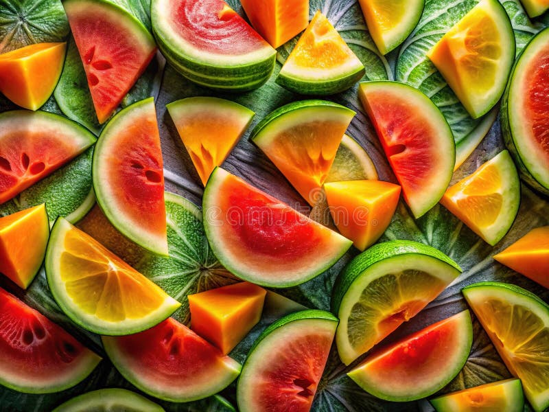 Stunning Long Exposure Watermelon and Melon Pattern a Vibrant Summer ...