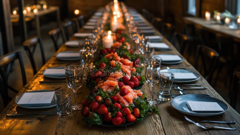 Rustic Wedding Table Setting Stock Illustration - Illustration of ...