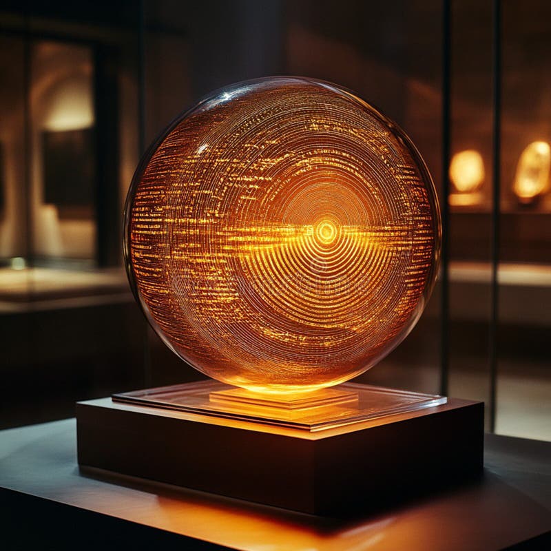 Stunning Luminous Globe with Intricate Patterns Illuminated in a Modern ...