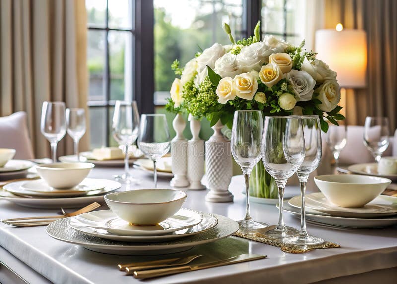 Stunning Luxury Dining Table Setting Mockup a Visual Feast for Special ...