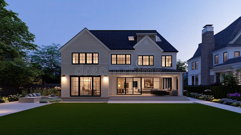 Stunning Luxury Home Features Large Windows and an Inviting Atmosphere ...