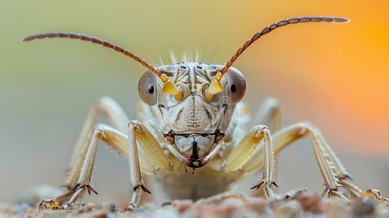 Detailed Macro View of an Extraordinary Grasshopper Revealing Delicate ...