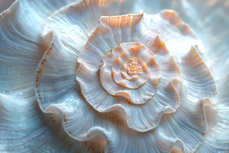 Delicate Sea Shell Spiral Macro Stock Illustration - Illustration of ...