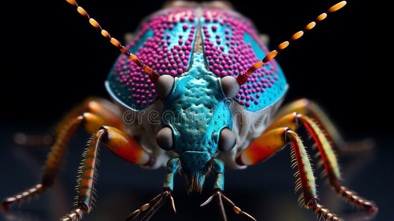 Stunning Macro Photography of a Colorful Stink Bug Stock Illustration ...