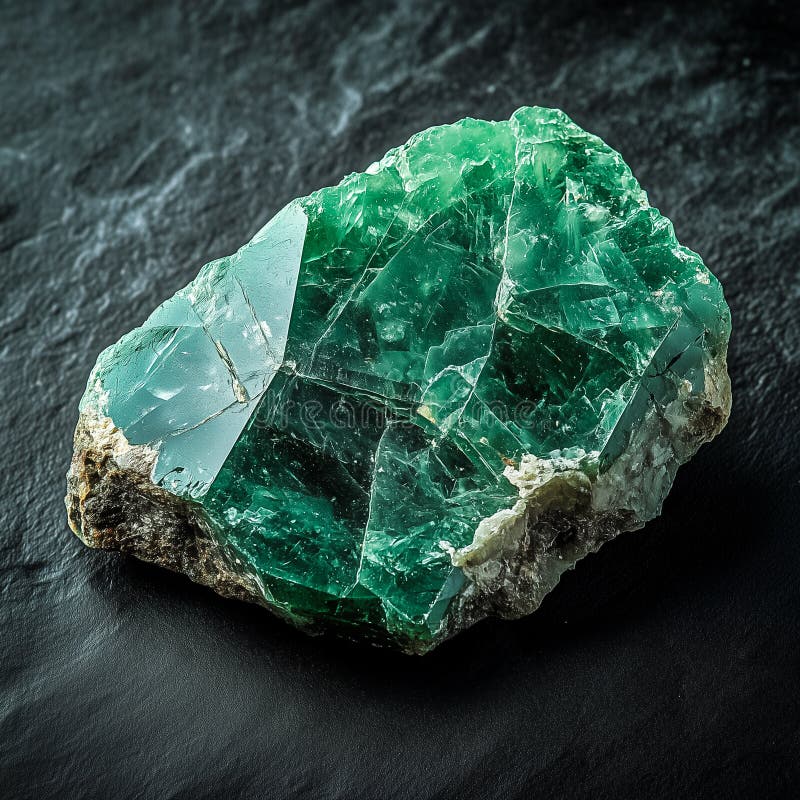 A Stunning Macro Shot of a Raw Emerald Showcases Its Deep Green Hues ...