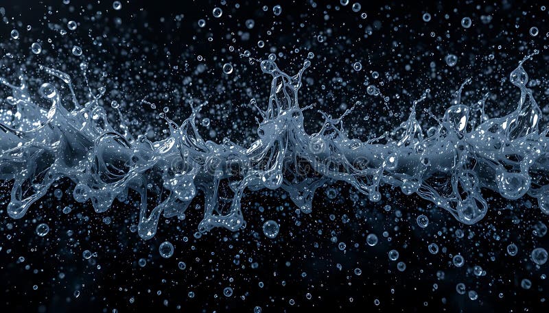 Dynamic Water Droplet Explosion: Macro Black Background Splash ...