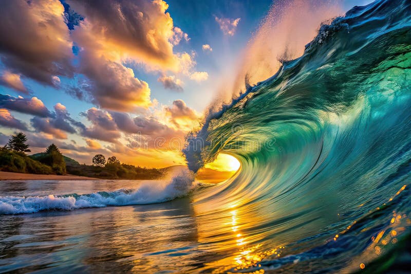 A Stunning Macro View of a Powerful Ocean Wave Capturing the Coastal ...