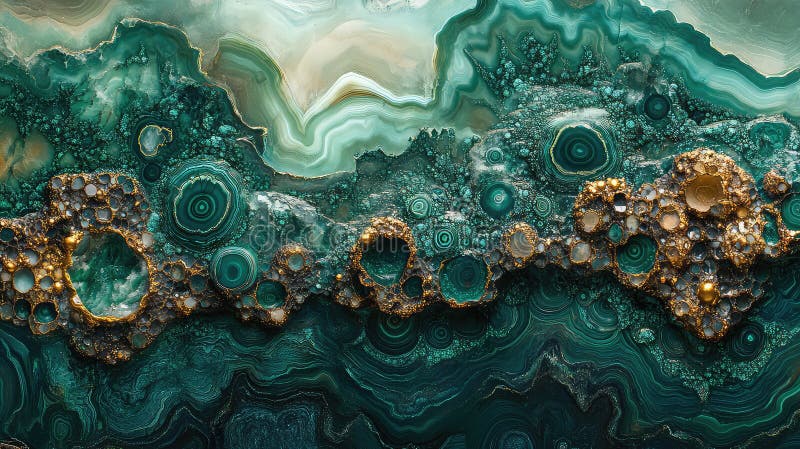 Stunning Malachite and Quartz Formation Stock Image - Image of ...