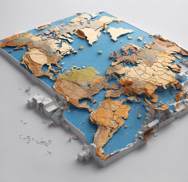 A Stunning Map of the World, Rendered in a Unique and Creative Style ...