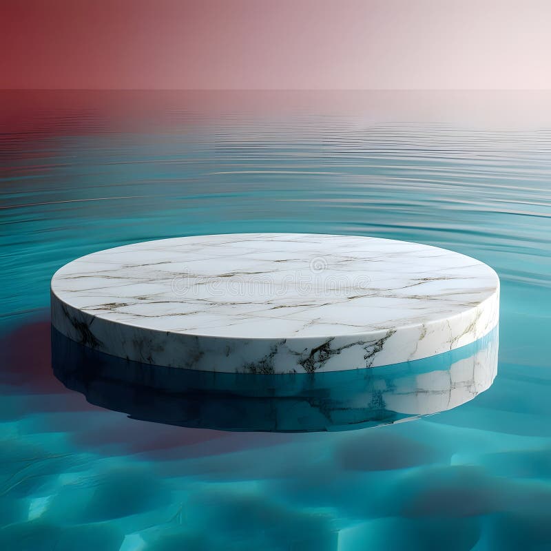Marble Circular Floating Podium Reflections and Elegance Stock ...