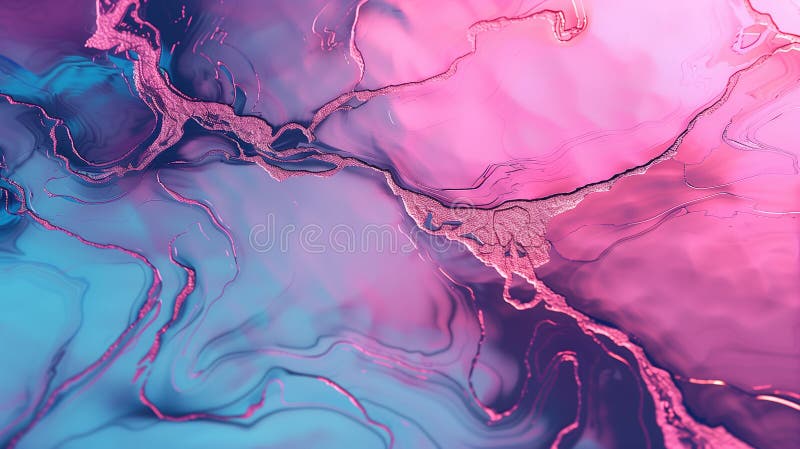 Beautiful Pink and Blue Marble Texture Background with Flowing Patterns ...