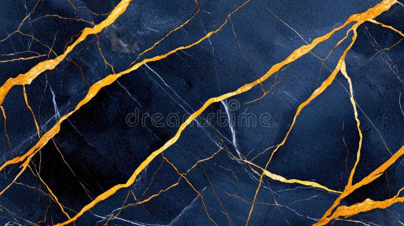 Stunning Marble Texture Featuring Dark Blue and Gold Veins, Perfect for ...