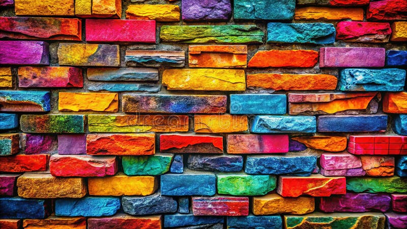 Stunning Masonry Texture Background Vibrant Wall Stone in Bold Colors ...