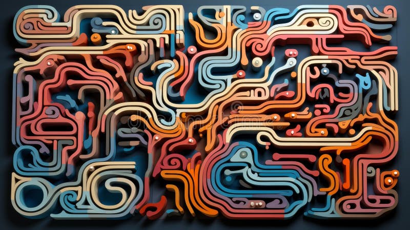 Stunning Maze Artwork with Intricate Paths and Soft Hues in High ...