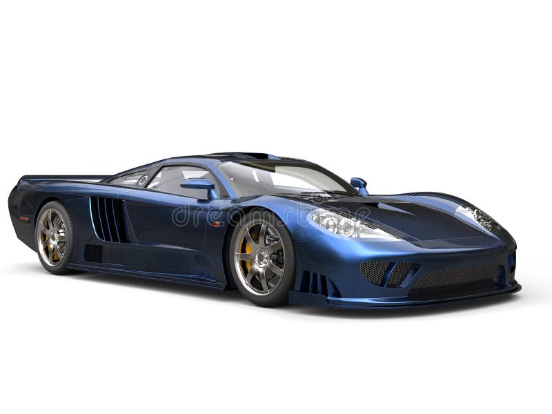 Stunning Metallic Blue Modern Super Concept Car Stock Illustration ...