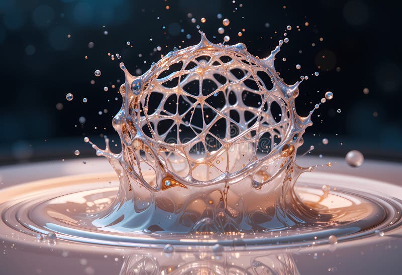 Stunning Metallic Liquid Sphere Splash. Abstract Art, Science, and ...